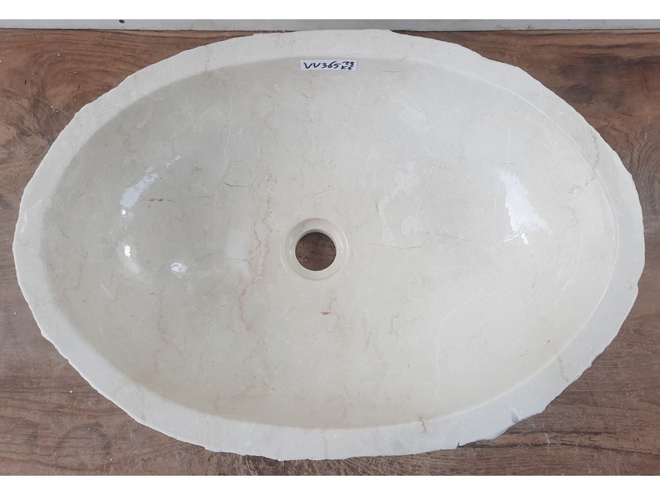 Wit / beige natuursteen waskom - Buddha4all - Thijs Noldus Art of Nature