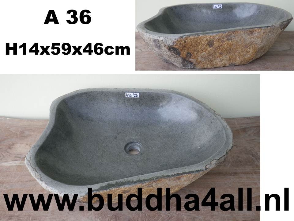 Bergsteen / basalt waskom - Buddha4all - Thijs Noldus Art of Nature